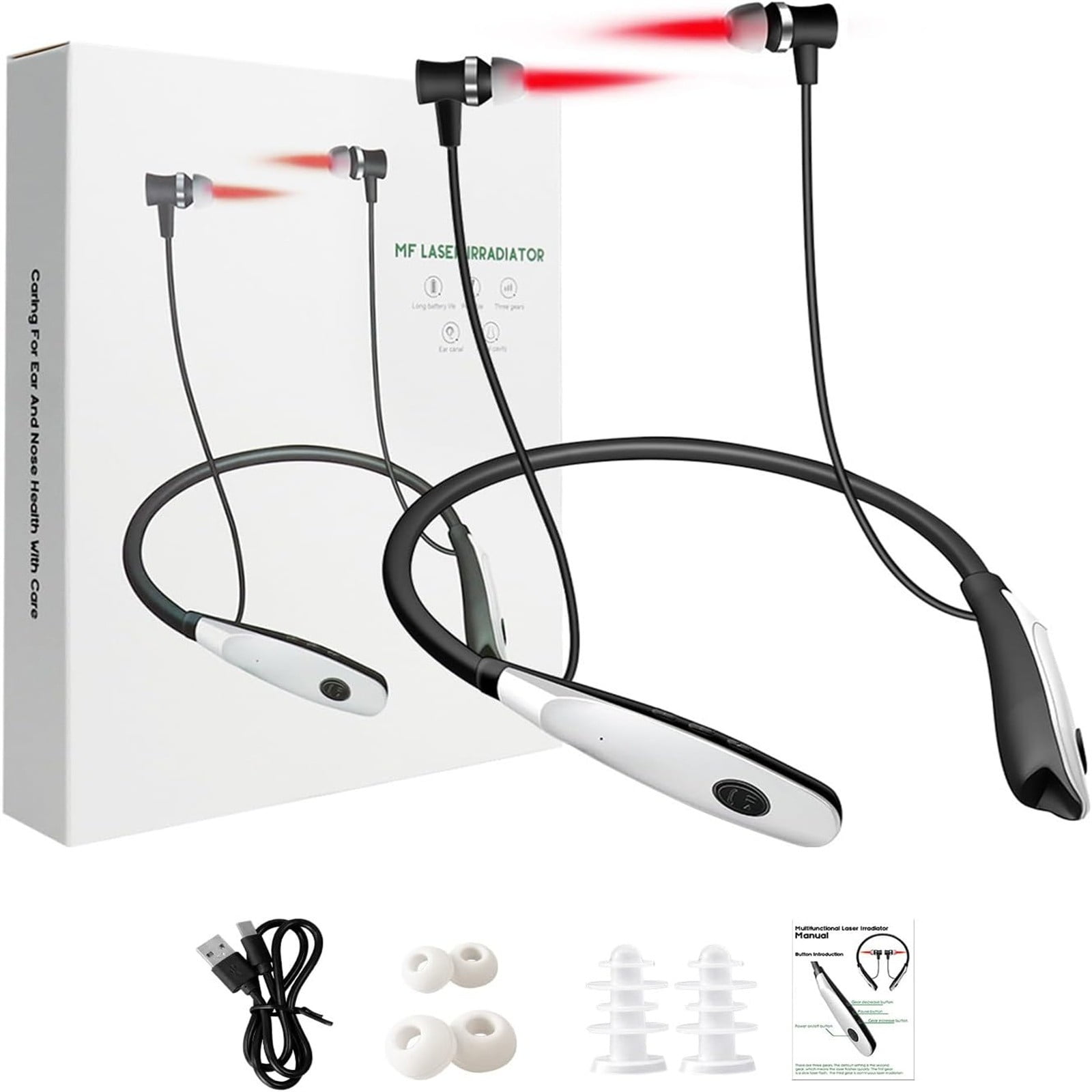 Neck Hanging Ear Irradiator 650nm Rechargeable Light Ear Canal ...
