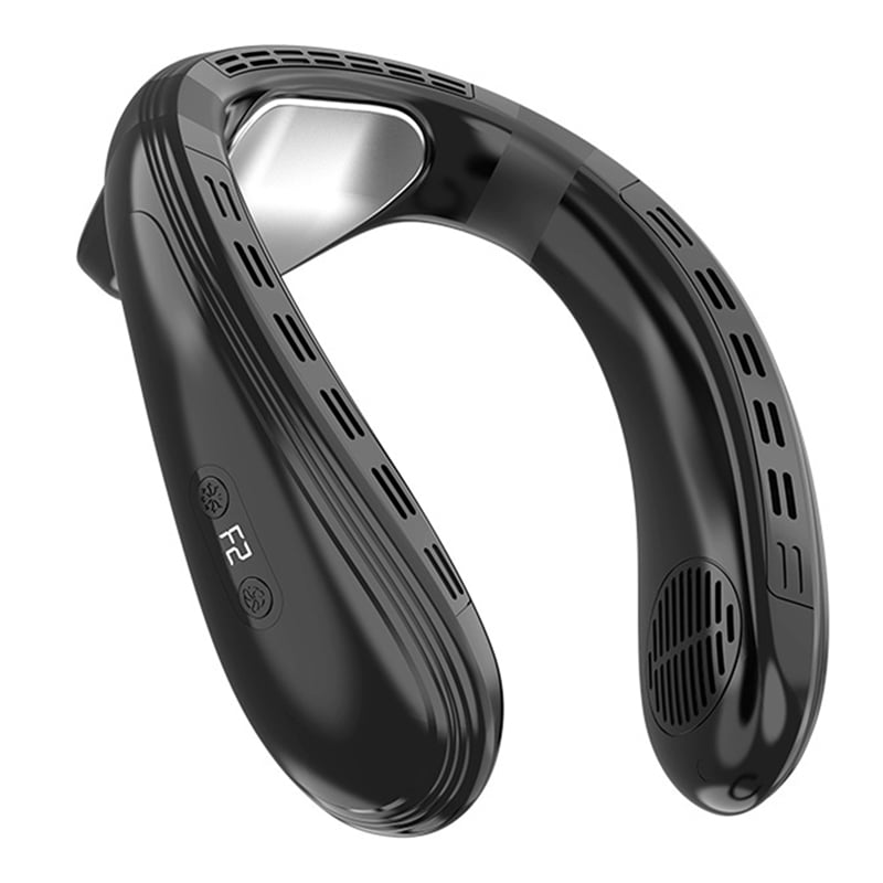 Neck Hanging Small Fan Portable USB Charging Lazy Bladeless Turbine ...