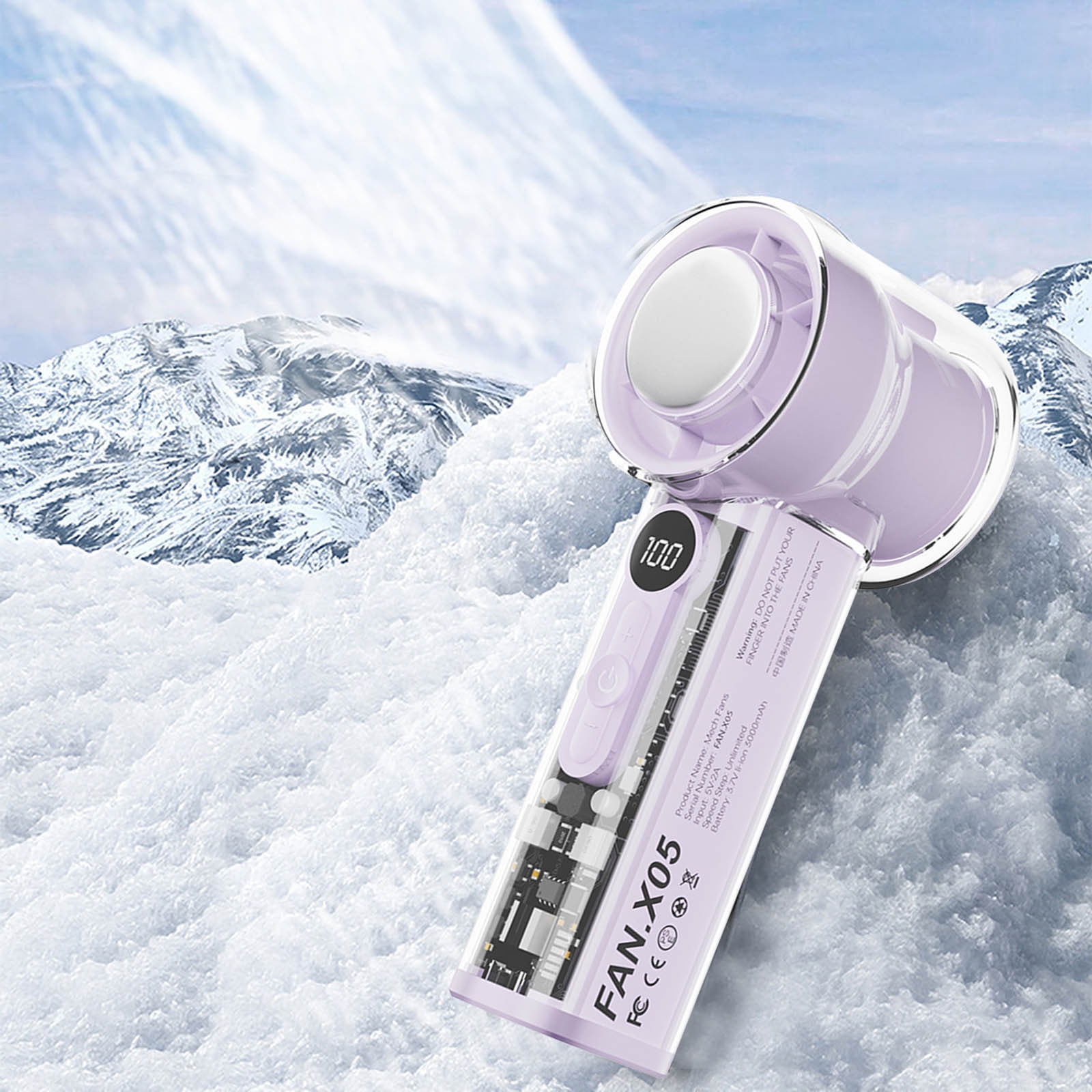 Neck Hanging USB Fan 2025 Digital Display Turbo Foldable Handheld ...