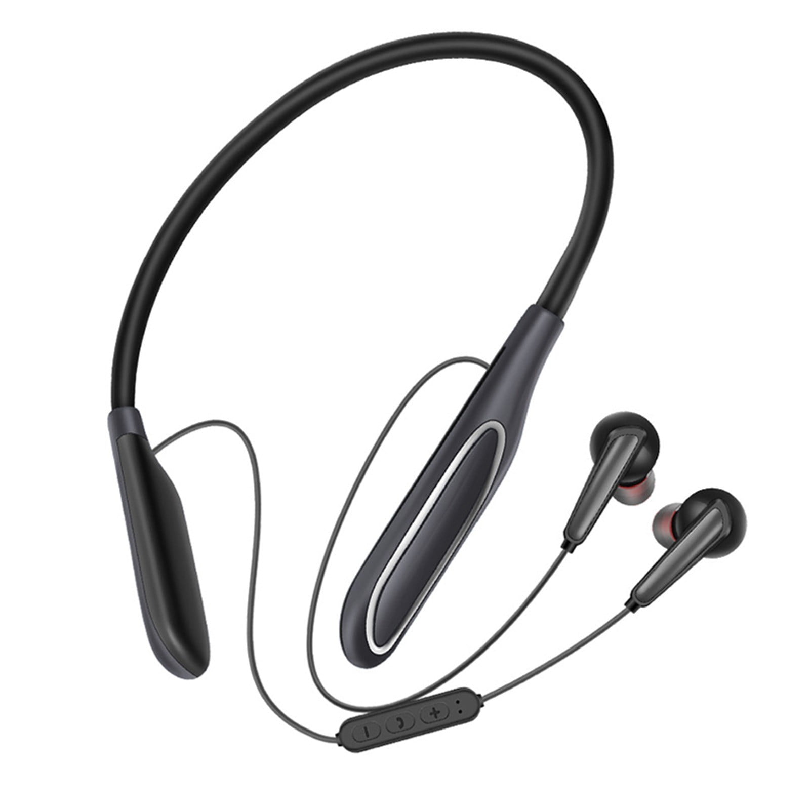 Neck Hanging Wireless Sports Headphones With Microphone 4 Hours Stereo ...