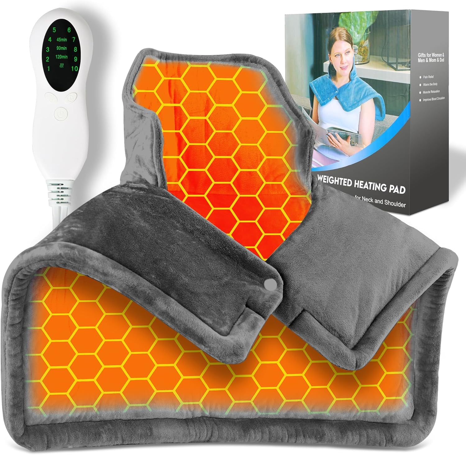Neck Heating Pad,Weighted Version for Better Fit Around The Neck and ...