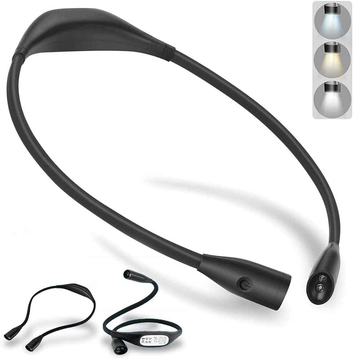 Neck Light, Rechargeable 4 LED Hug LED Neck Light with 3 Color Modes ...
