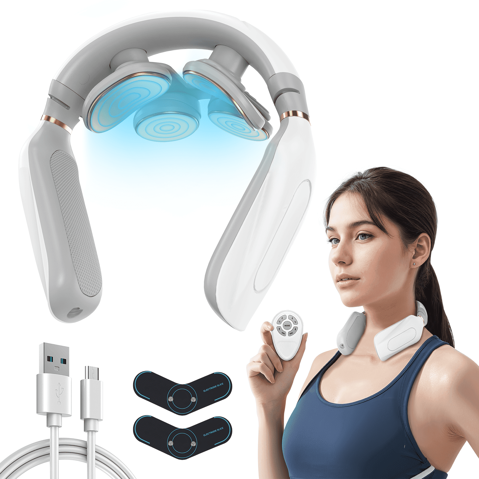 Neck Massager with Heat, NEXPURE Cordless & Portable Neck Massager, 3 ...