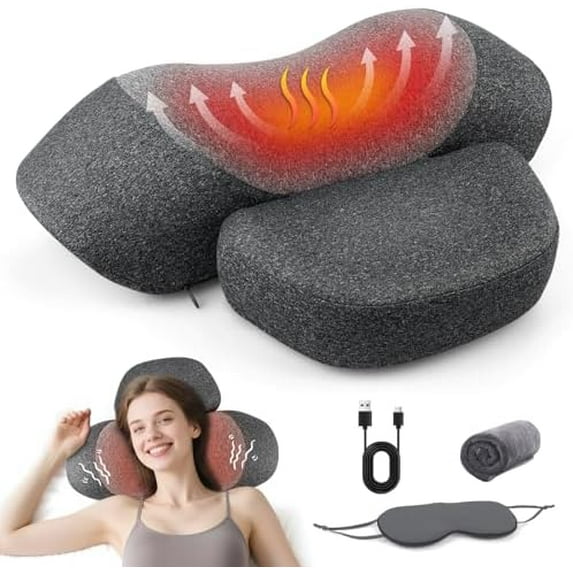 Neck Massager Pillow - Pillow Massage Neck Hump with Heat,Vibration ...