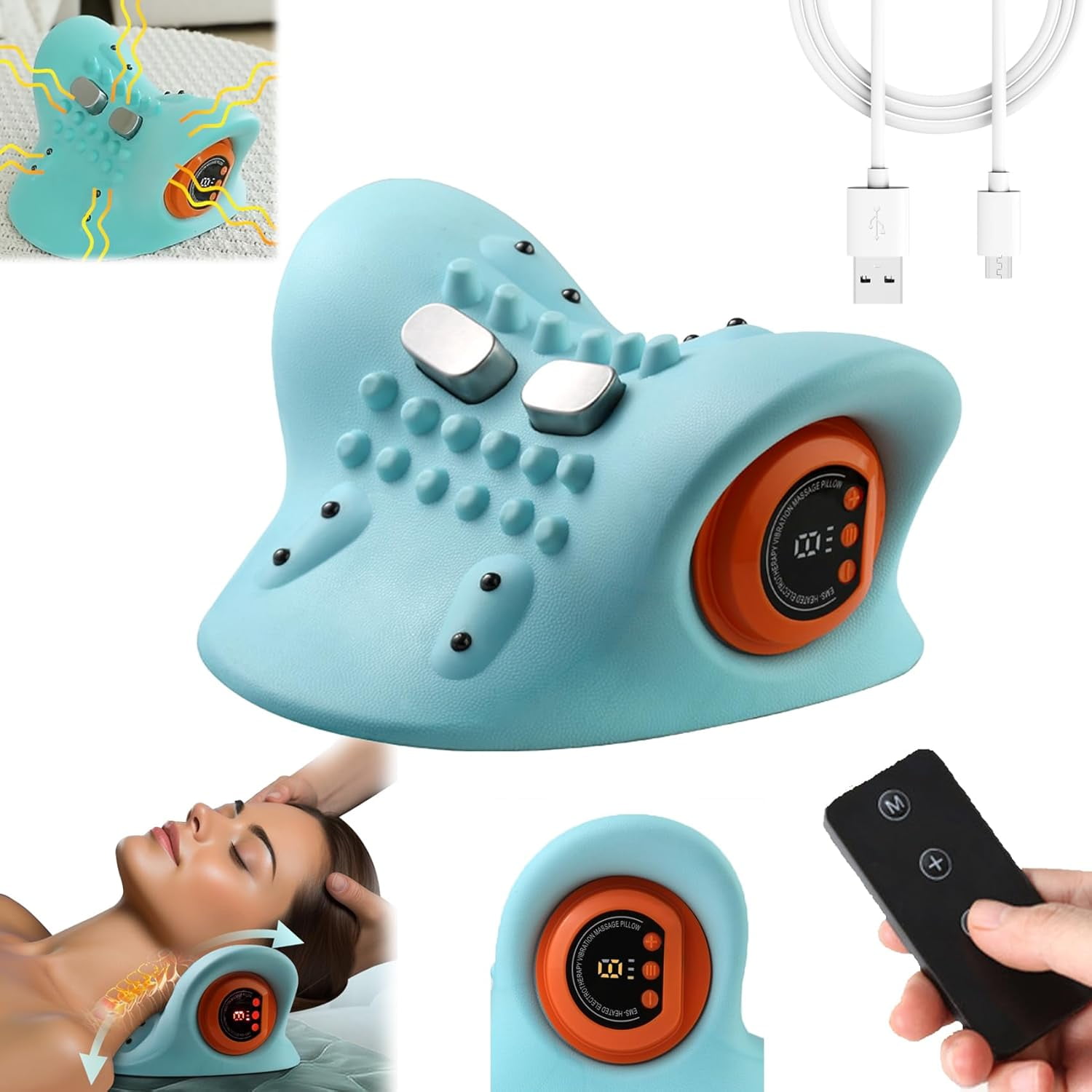 Neck Massager, Reverses Neck Humps, Heat & Acupressure Relieve ...