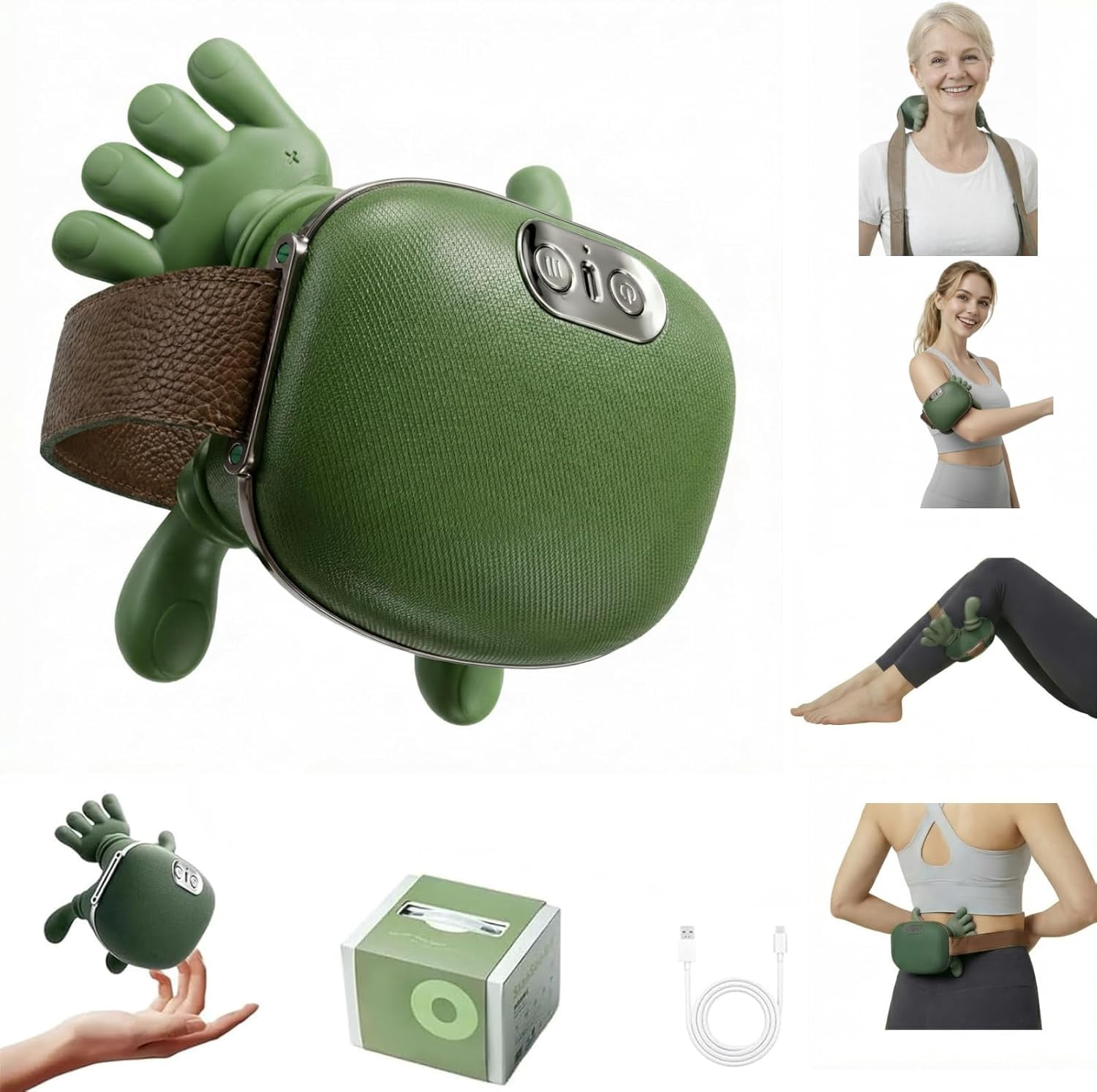 Neck Massager with fingers,Rechargeable Portable Heated Four Hands Neck ...