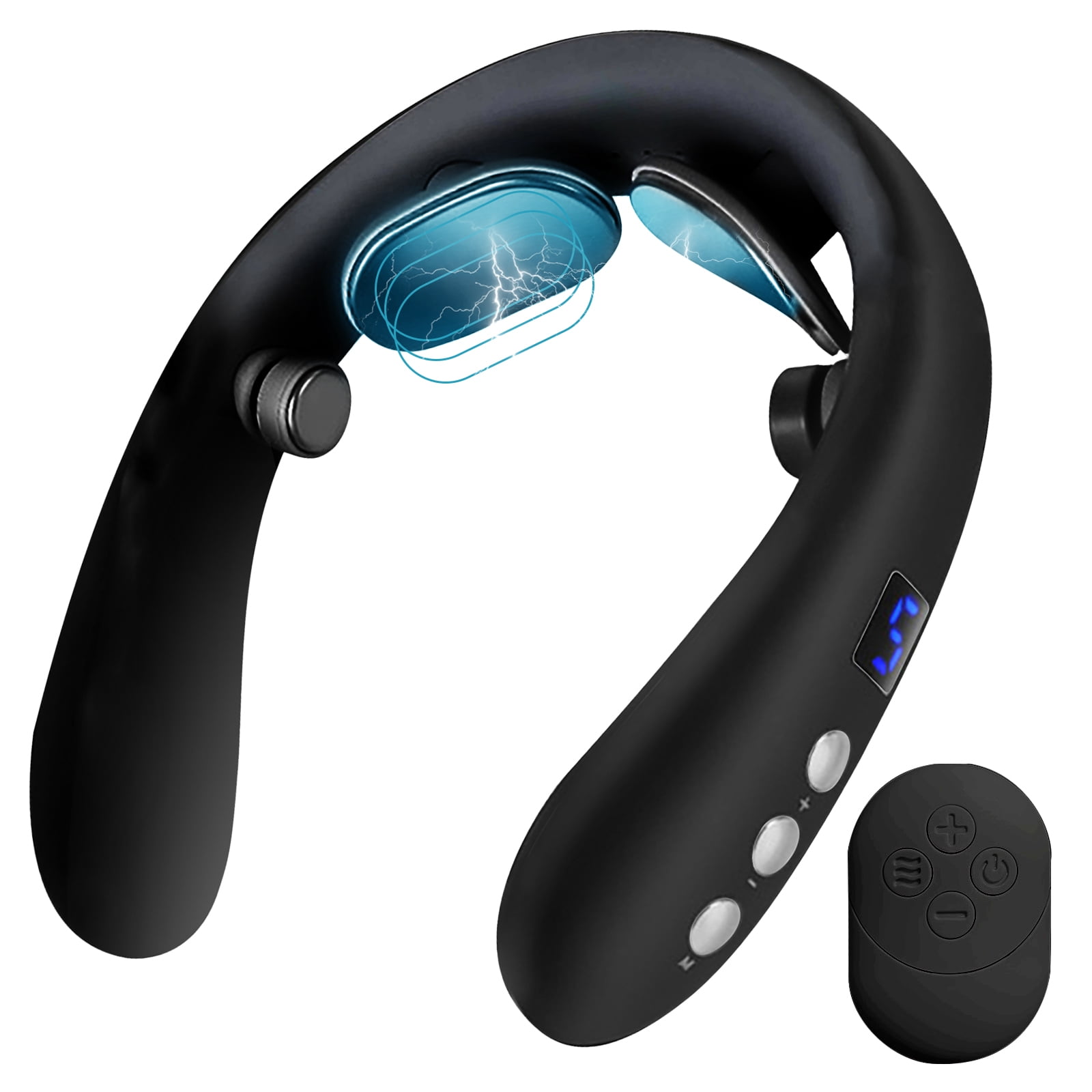 Wireless Electric Neck Massager with Heat, Portable Pain & Fatigue ...