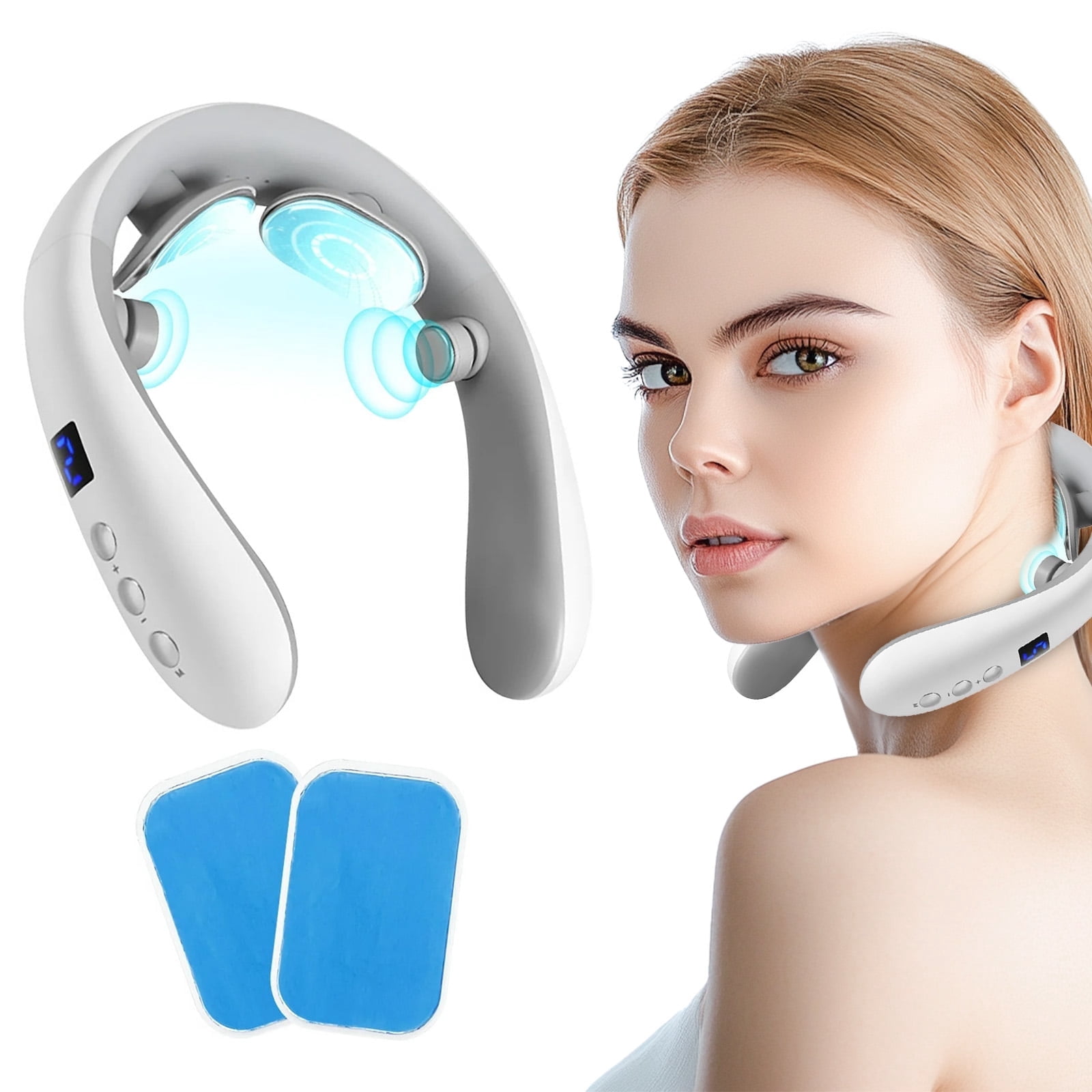 Neck Massager with Heat,Portable Electric Neck Massager, Cordless ...
