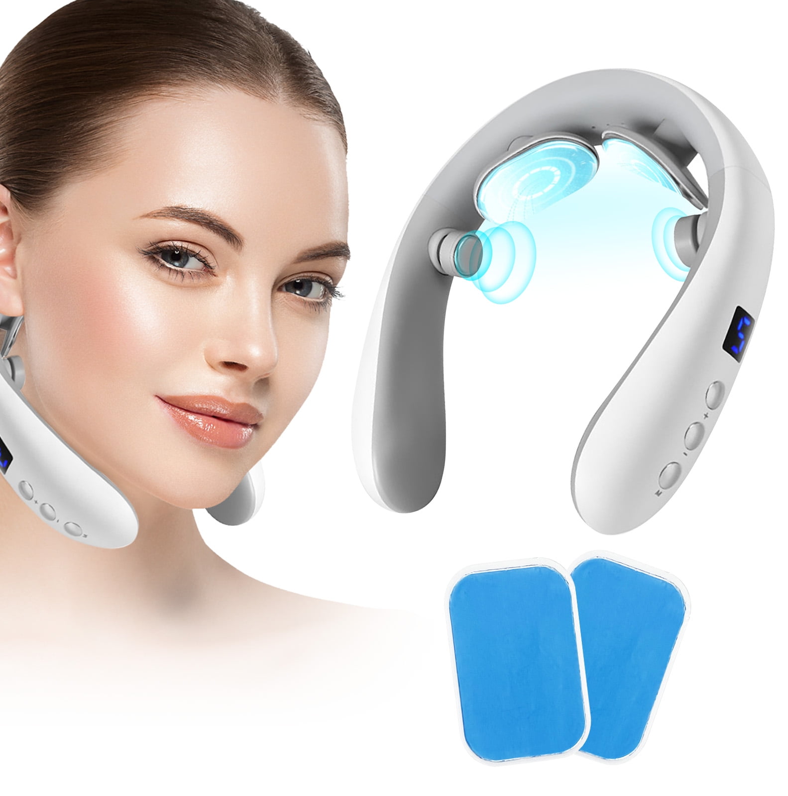 Neck Massager with Heat,Portable Electric Neck Massager, Cordless ...