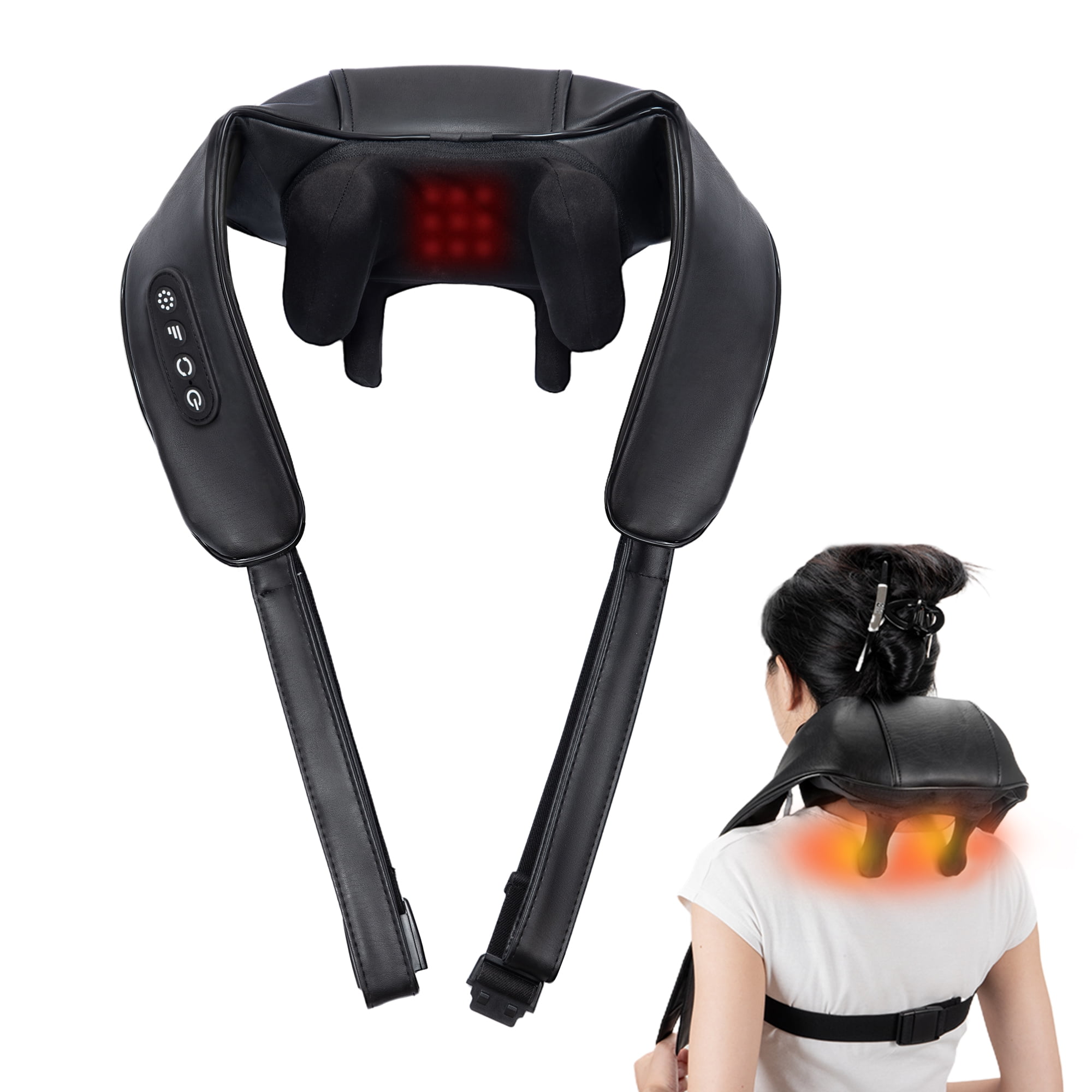 RUTAWZ Neck and Shoulder Massager with Heat - Shiatsu Deep Tissue ...