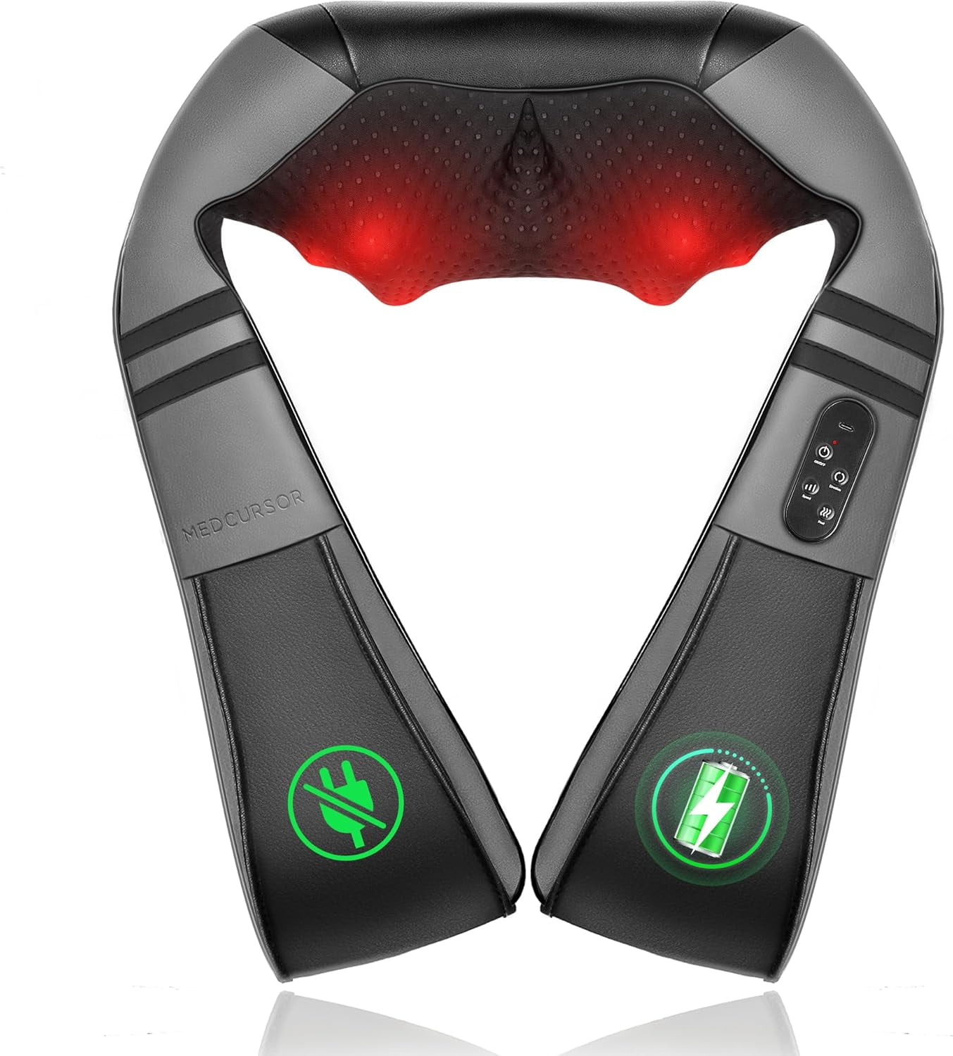 Neck Massar with Heat for Pain Relief Deep Tissue, Recharable, Shiatsu ...