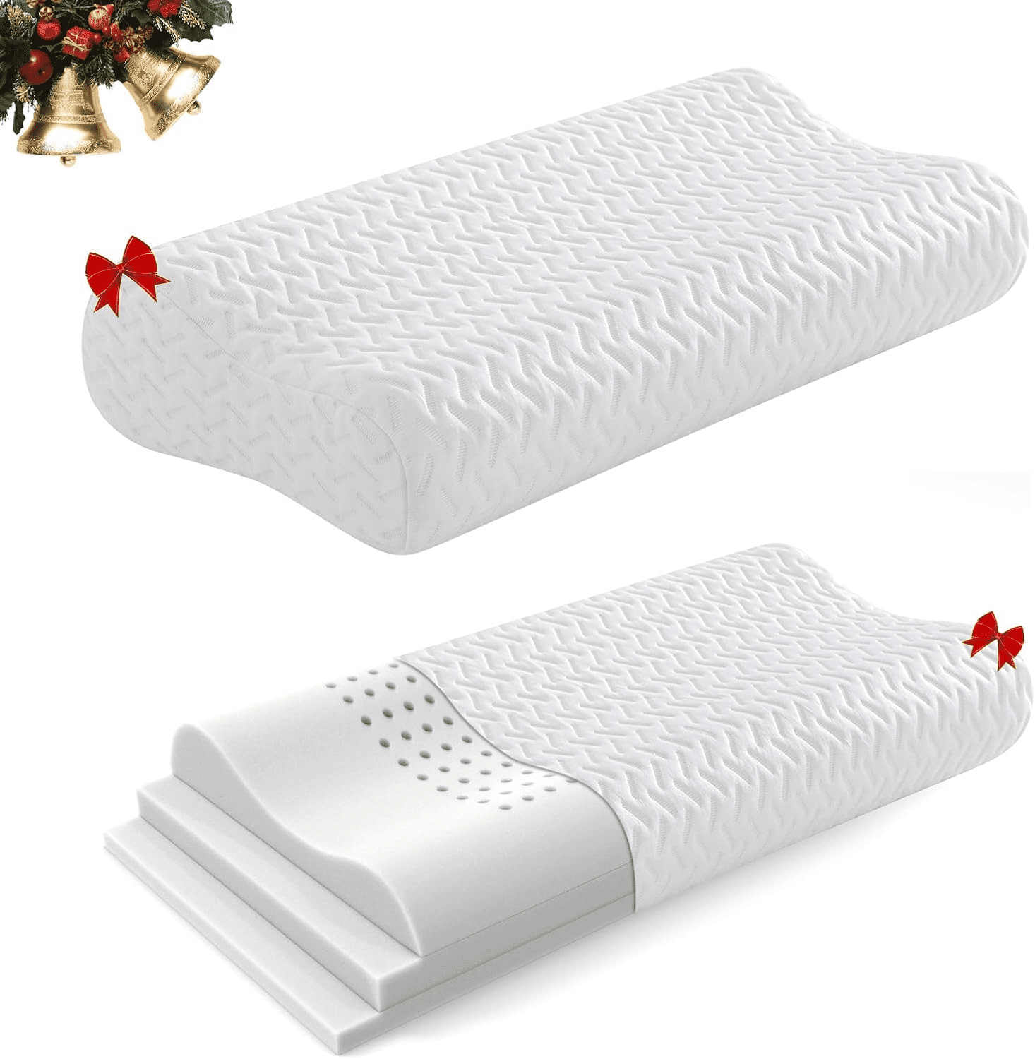 Neck Pain Relief Ergonomic Memory Foam Pillow, Neck Pillow for Side ...