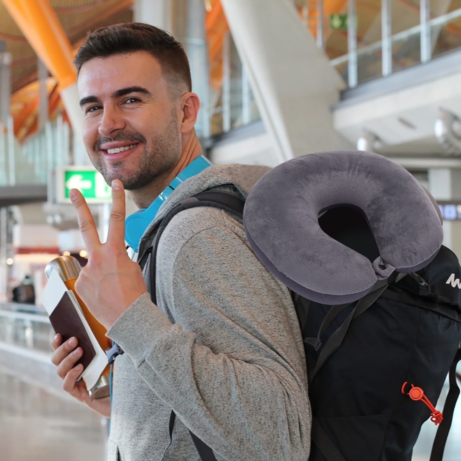 Neck Pillow for Travel Provides Double Support to The Head, Neck, and ...