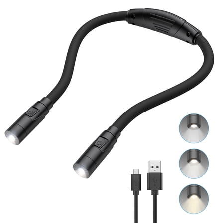 IFCOW LED Neck Reading Light , 3 Amber Colors & 6 Brightness Dimmable ...