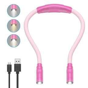 Hopedone Rechargeable LED Neck Light, 3 Modes, Portable Bed Book Light ...
