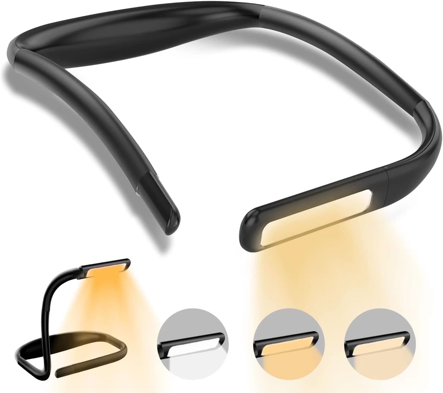 Fatomal Neck Reading Light, LED Book Lamp, Rechargeable, 3 Brightness ...