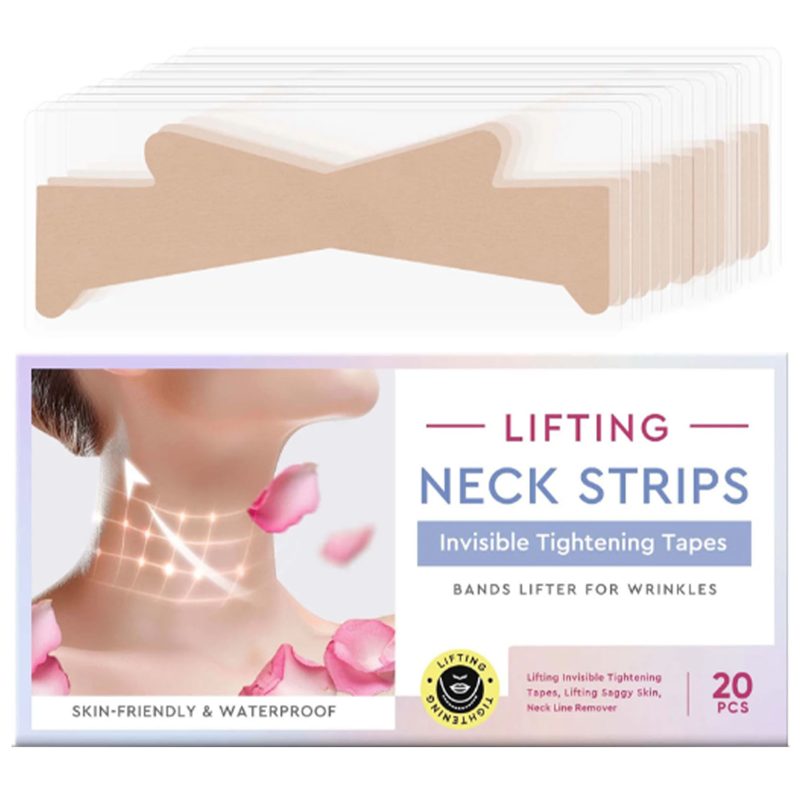 Neck Rescue Lift Tape Kit – 4PCS Neck Bands & 20PCS Replacement Lifting ...