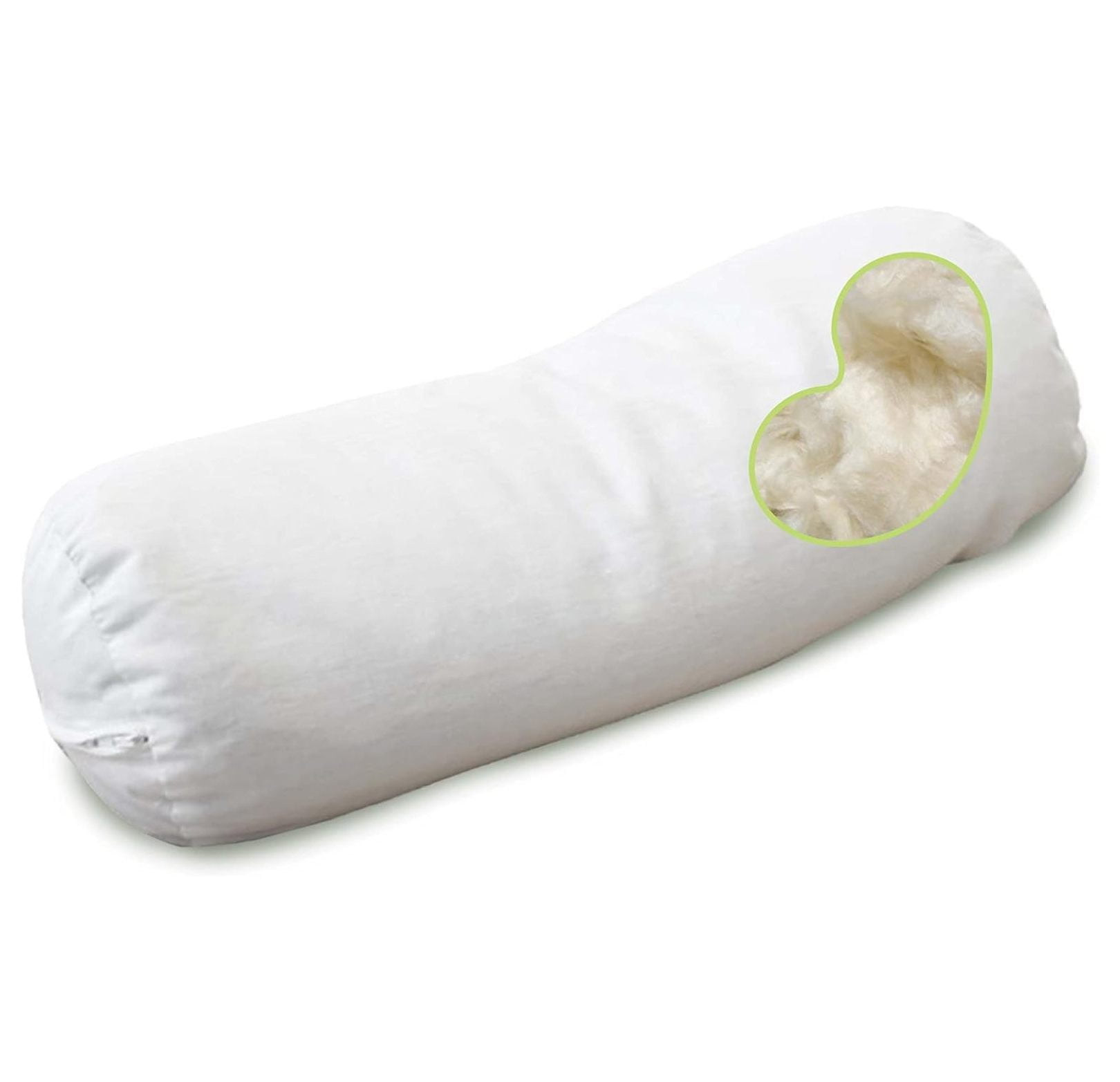 Neck Roll Organic Kapok Pillow + Natural Org Case - 5" x 14" - Organic ...