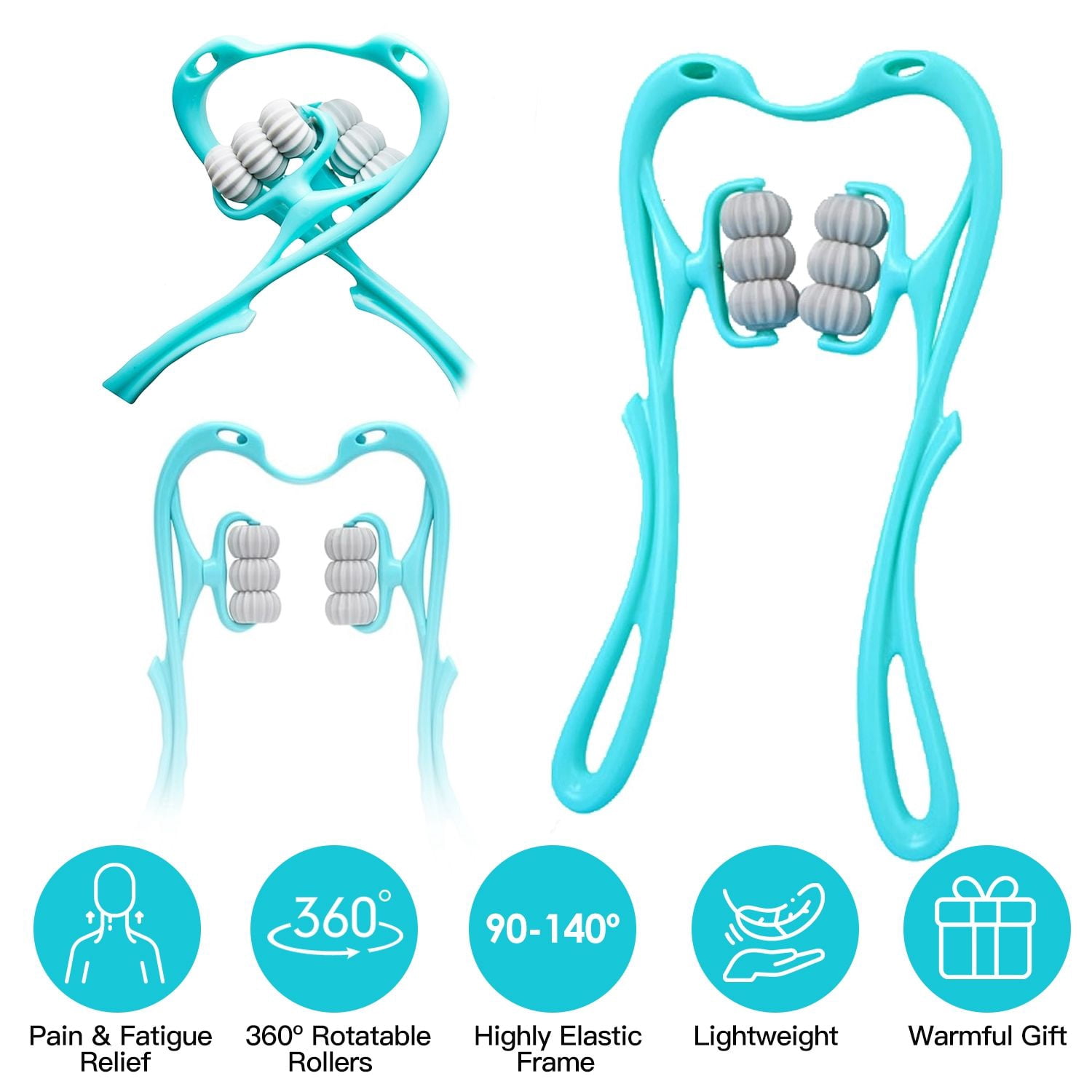 Neck Roller Massager 360º Rotatable Trigger Point Roller Portable ...