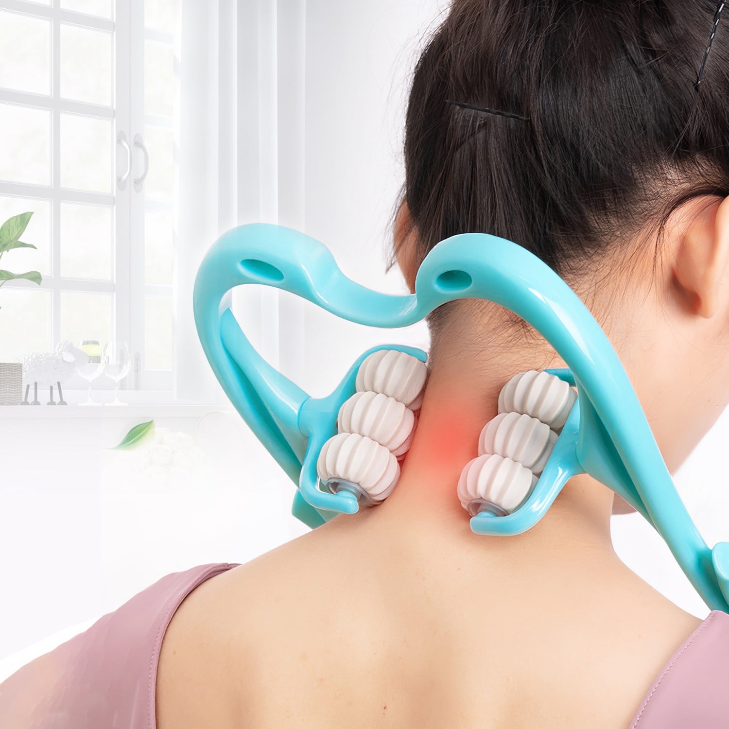 Neck Roller Massager TeqHome Trigger Point Roller with 6 Balls Pain ...