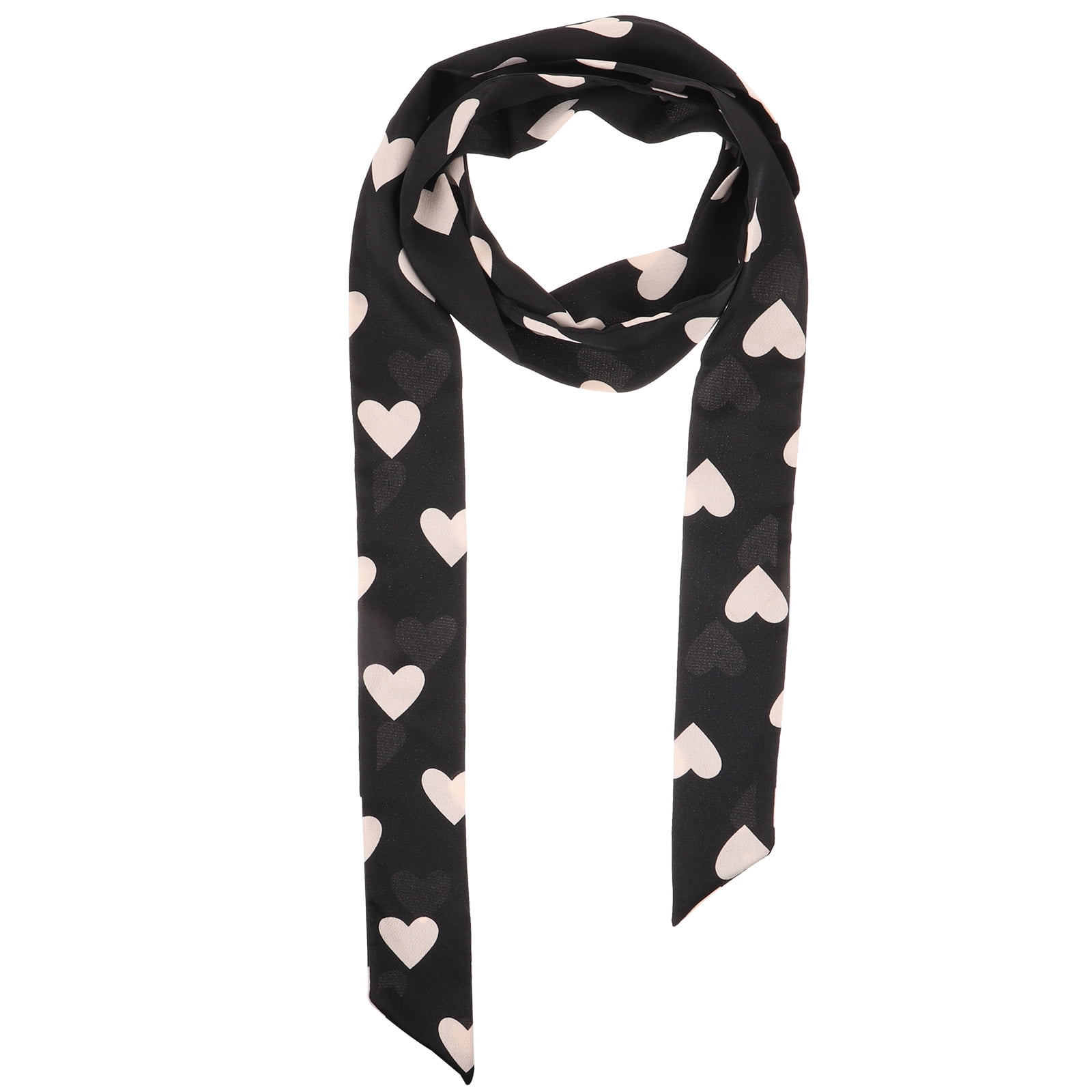 Neck Scarf Women Narrow Neckerchief Heart Pattern Neck Scarf Female ...