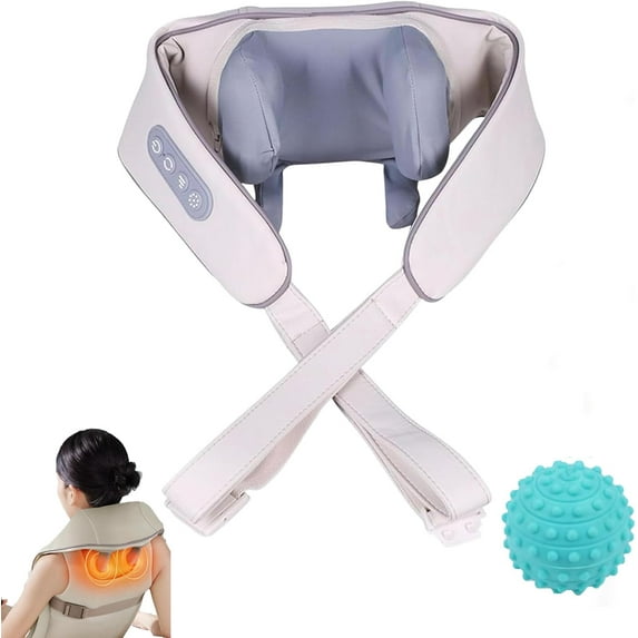 Neck and Shoulder Massager, Cordless 4D Deep Tissue Kneading with Heat ...
