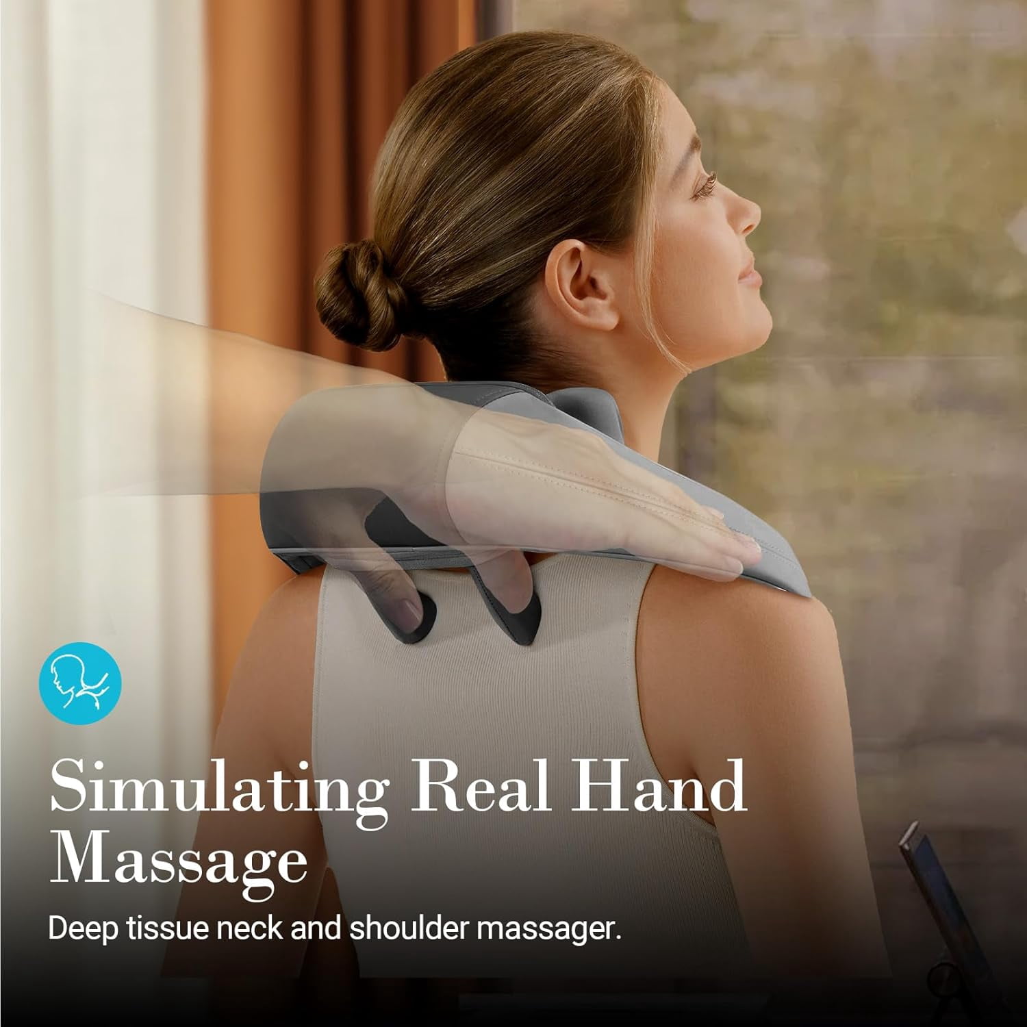 Neck Shoulder Massager with Heat -4D Expert Deep Tissue Kneading ...