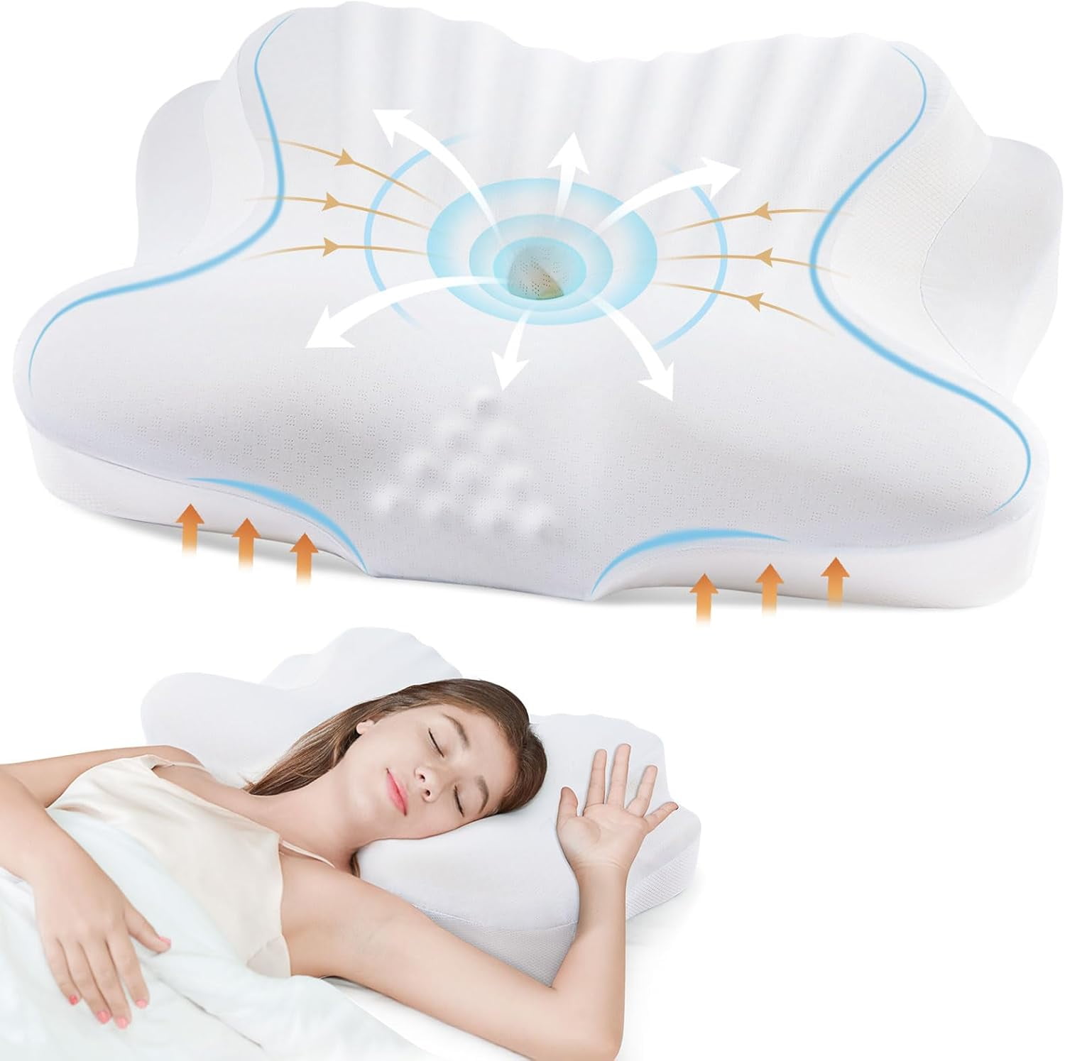 for Neck and Shoulder Pain, Ergonomic Contour Orthopedic Pillow with ...