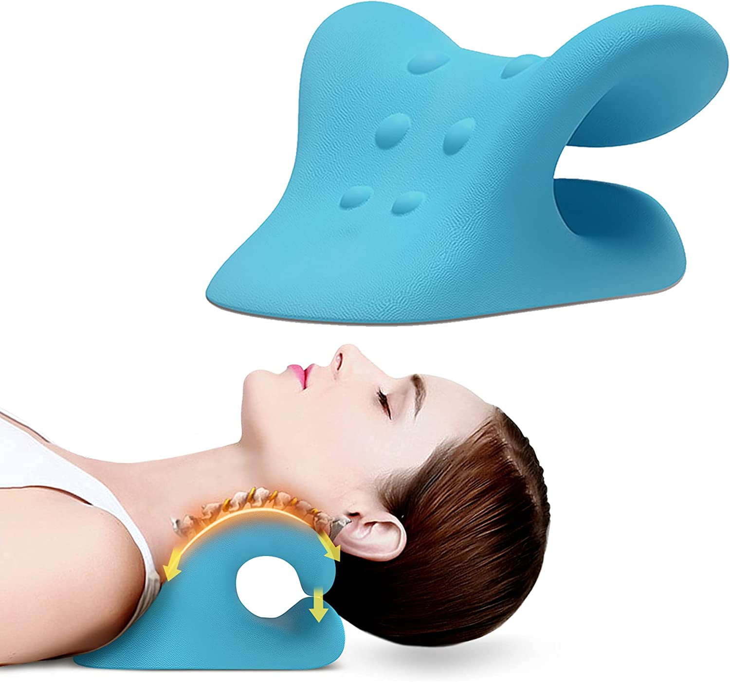 Neck Traction Pillow, Neck Stretcher Cloud Hump Corrector, Neck Posture ...