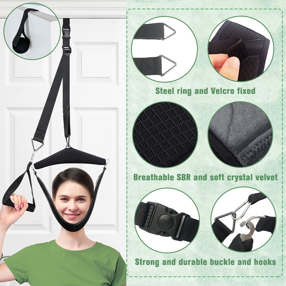 Neck Traction Stretcher Cervical Head Brace Pain Relief Device Home ...