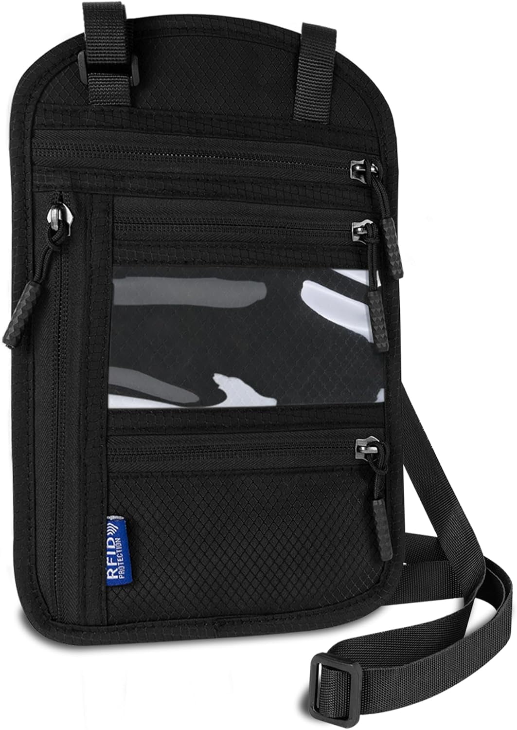 Neck Wallet, RFID-Blocking Travel Wallet Passport Holder, Slim Easy to ...