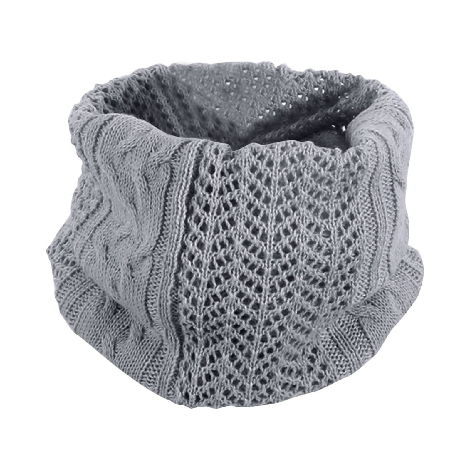 Neck Warm Mens Wool Bib Womens Scarf Winter Double Thick Knit Ring ...