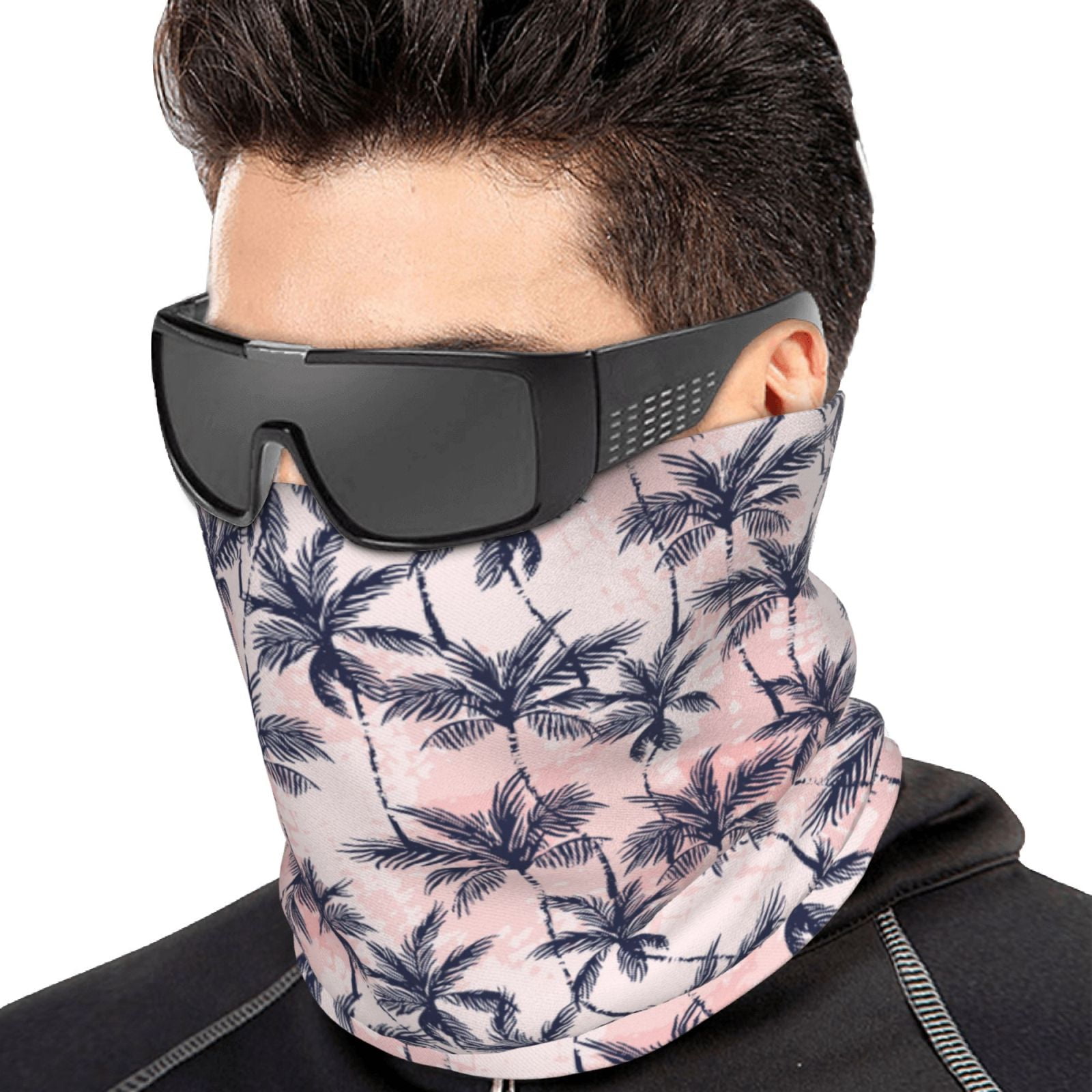 Neck Warmer Scarf, Abstract tropics palm trees Soft Headband Hair Sock ...