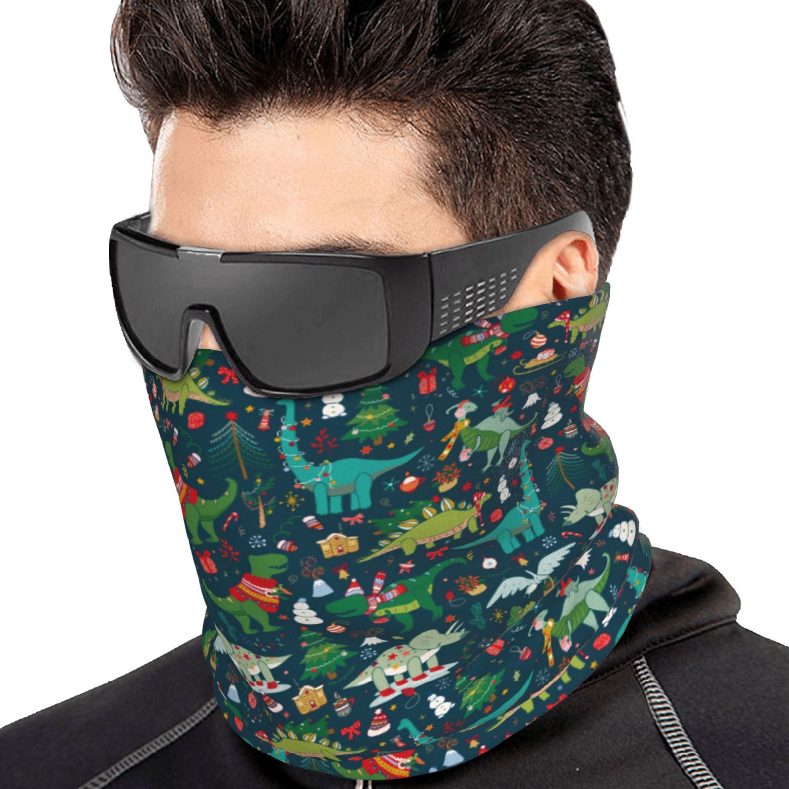 Neck Warmer Scarf, Christmas Dinosaur colorful Soft Headband Hair Sock ...