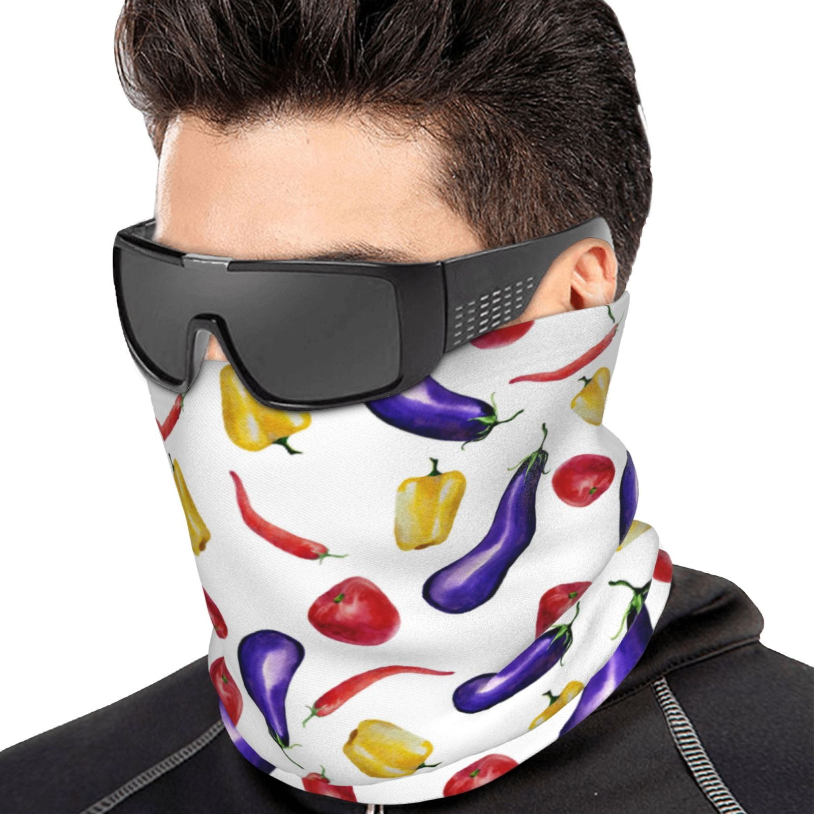 Neck Warmer Scarf, Eggplant bell pepper Soft Headband Hair Sock Head ...