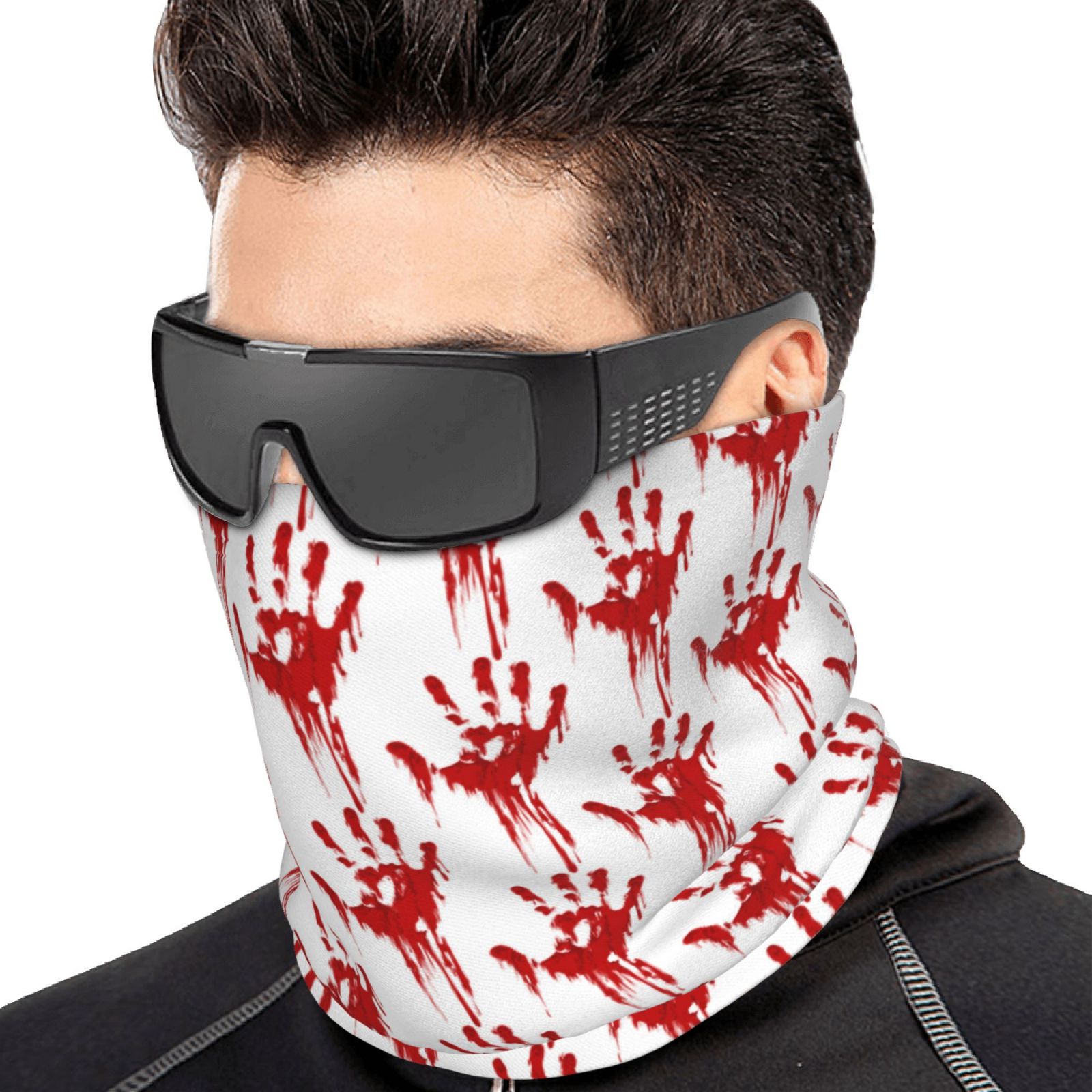 Neck Warmer Scarf, Red Bloody Scary Hands Soft Headband Hair Sock Head ...