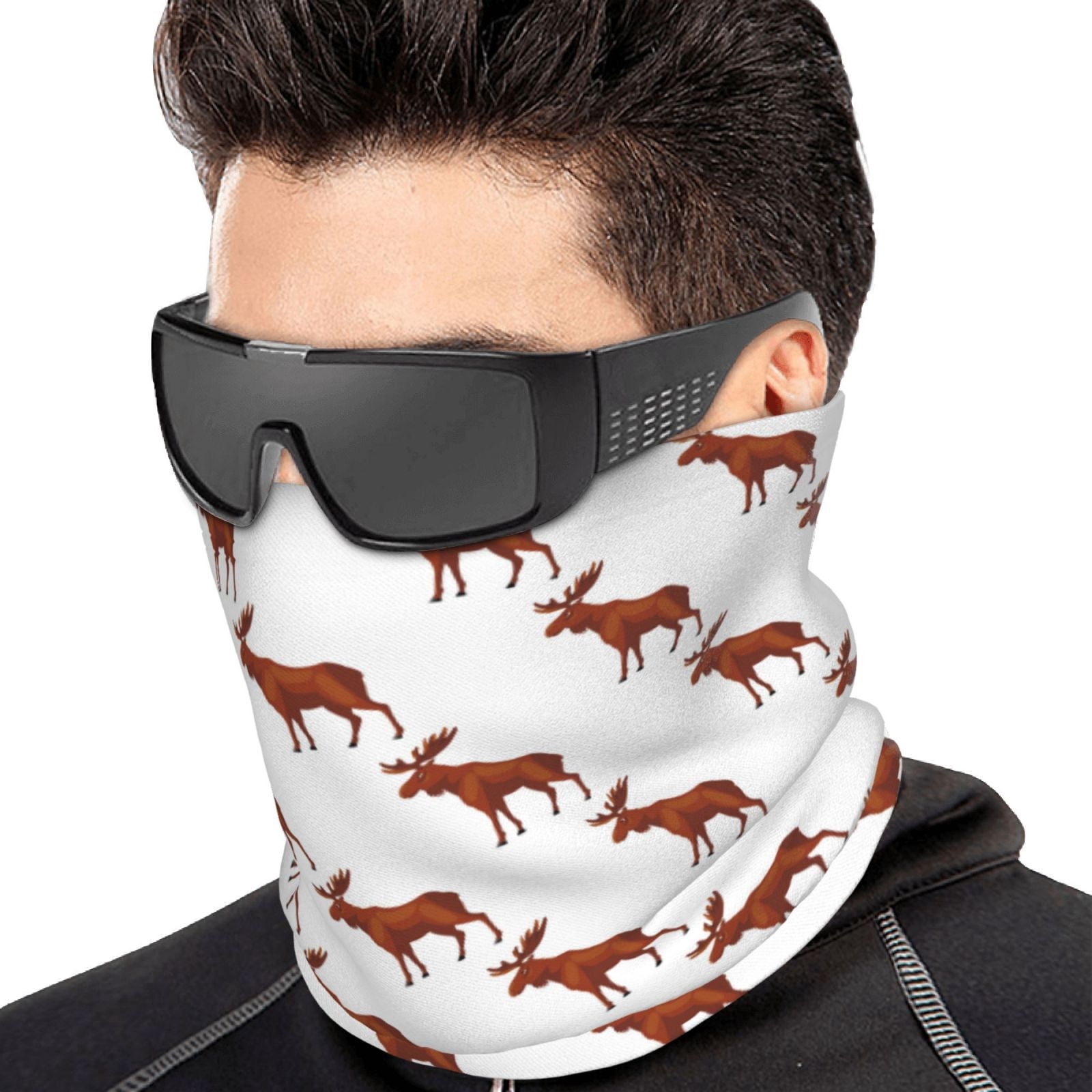 Neck Warmer Scarf, brown Elk Moose cute Soft Headband Hair Sock Head ...