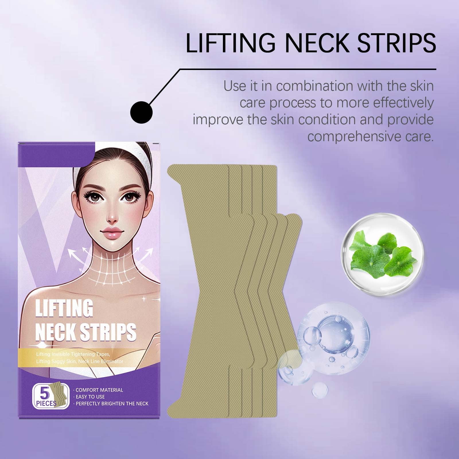 Neck Wrinkle Patches, 5 PCS Neck Tape, Reusable Anti Wrinkle Patches ...