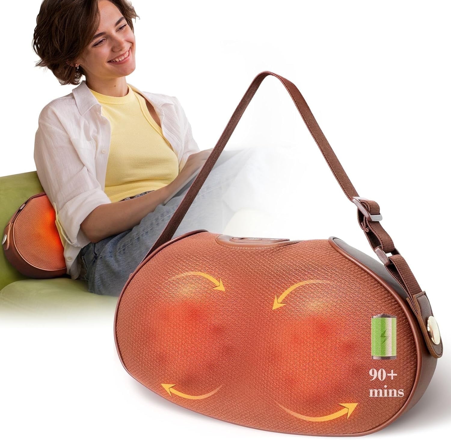 Cupilo Neck Back Massager with Heat , Shiatsu Back Massage Pillow for ...