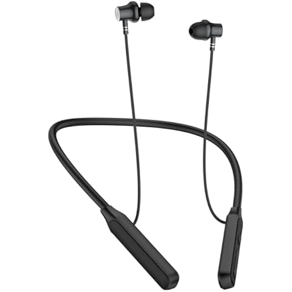 Neck headphones wireless bluetooth，V5.2 with microphone neckband ...