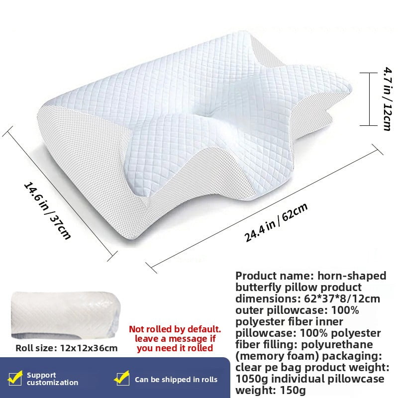 Neck protection pillow, upgraded lightweight memory cotton 2-in-1 ...