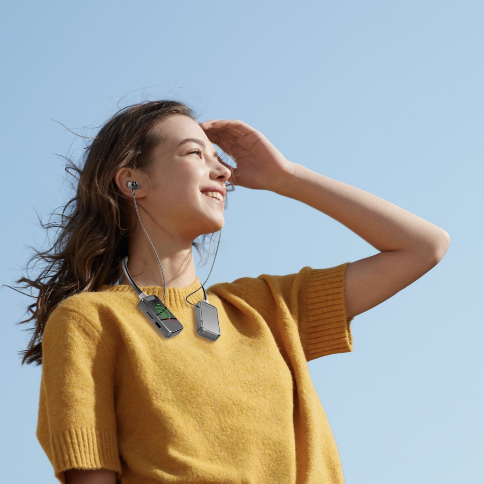 Neckband Bluetooth Headphones, Neckband Digital Display Bluetooth ...