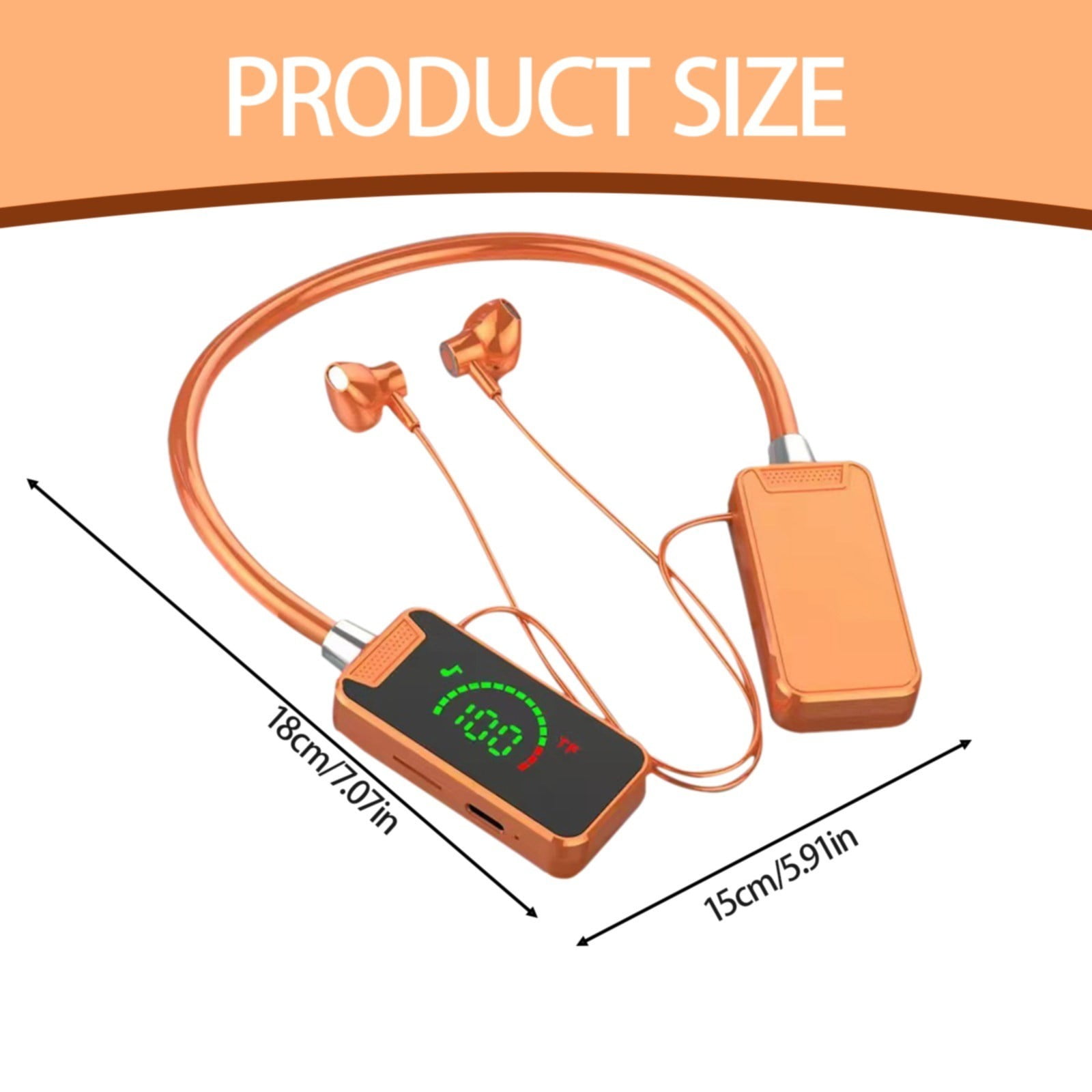 Neckband Bluetooth Headphones, Neckband Digital Display Bluetooth ...
