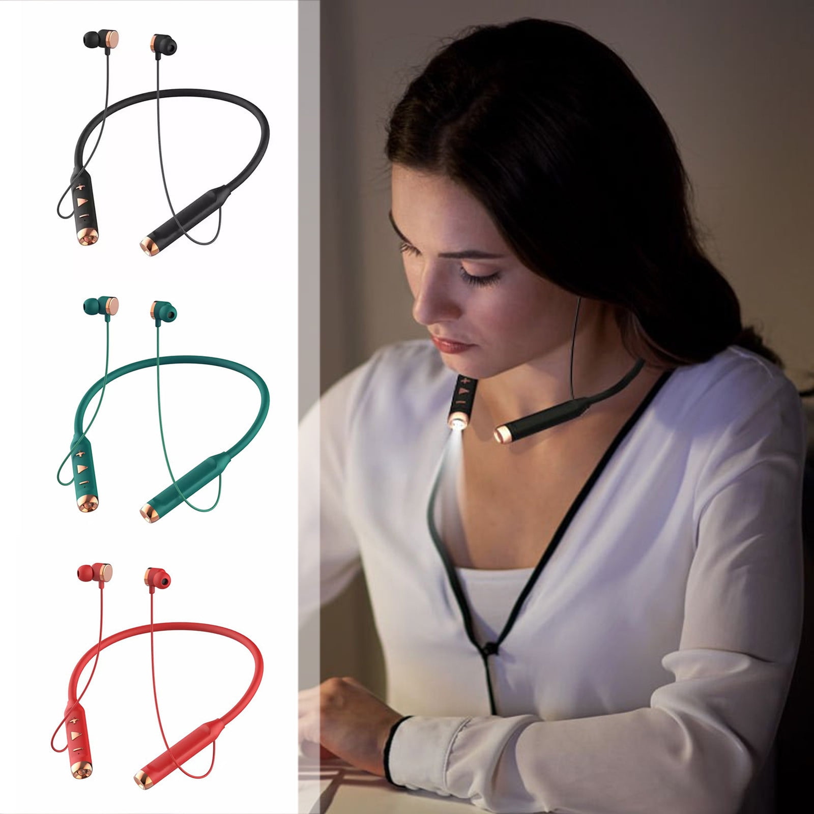 Neckband Bluetooth Headphones,HD Stereo Wireless Sports Earphones ...