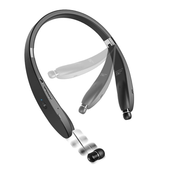 Neckband HiFi Sound Wireless Headset with Retracting Earbuds for ...