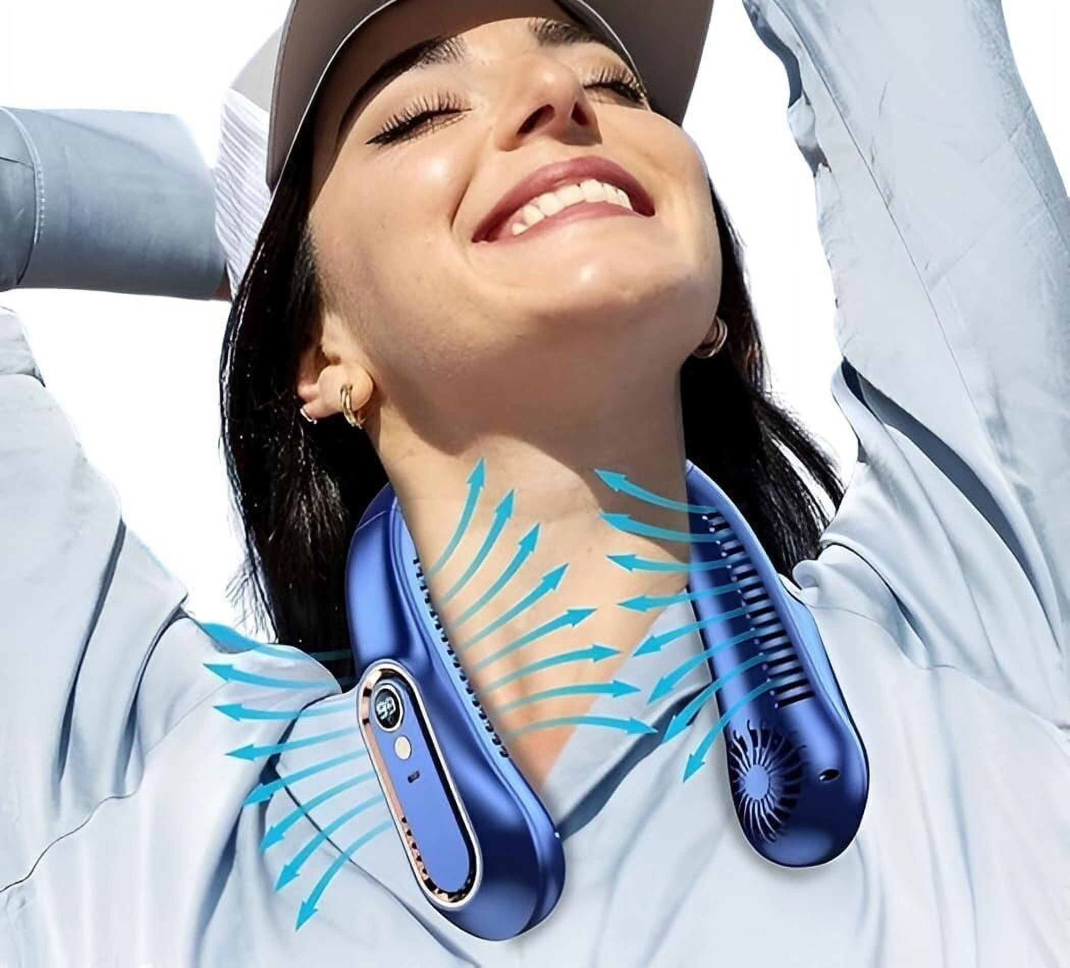 Neckbreeze Neck Fan Portable Neck Fan, Bladeless Neck Fan with 4 Air ...