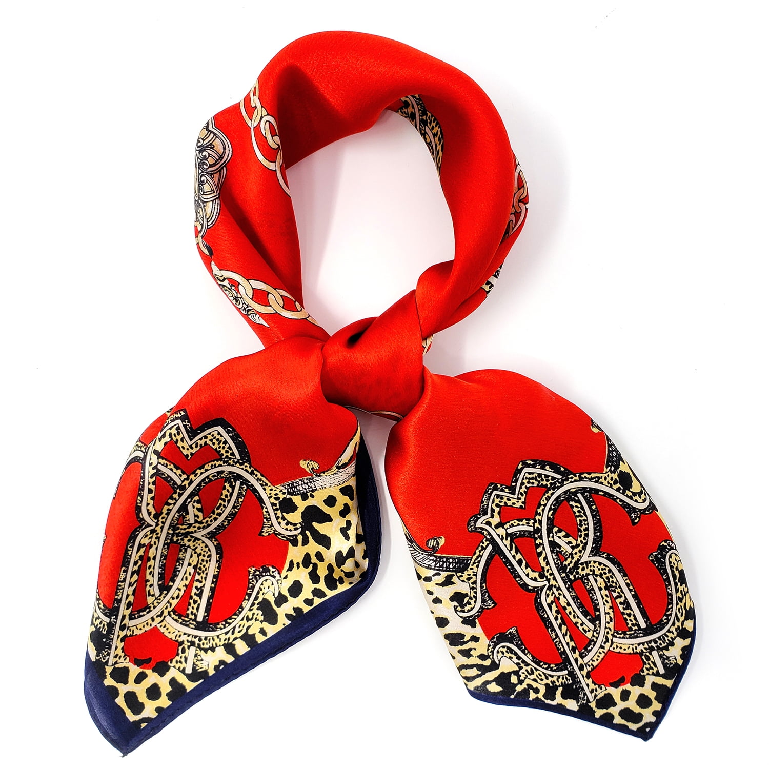 Neckerchief for Women - 100% Mulberry Silk Neck Scarf - Size: 21 x 21 ...