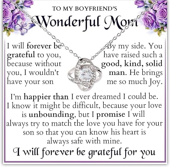 Necklace for My Boyfriends Mom with Personalized Message Card ...
