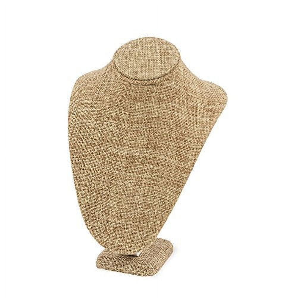 Necklace Bust Jewelry Display 7-1/2" Tall Burlap - Jewelry Display ...