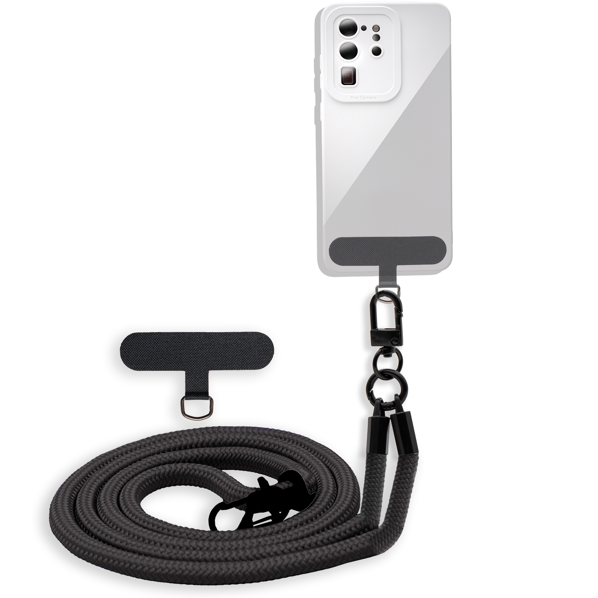 Necklace Case for Medion LifeTab S10366 in BLACK Lanyard adjustable ...